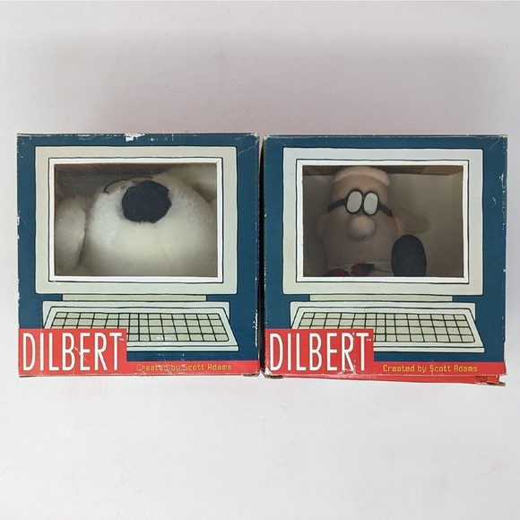 Toys | Dogbert And Dilbert Plush In The Computer Screen Box Comic Strip ...